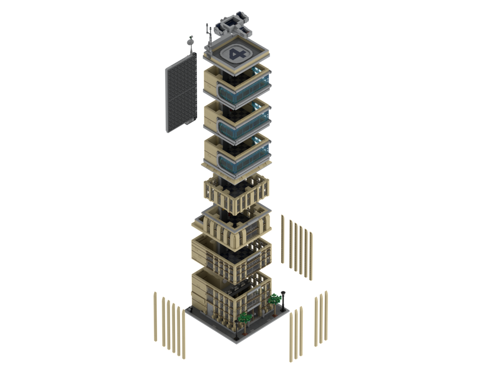 Lego Moc Modular Baxter Building Fantastic Four Tower By Bucktopus