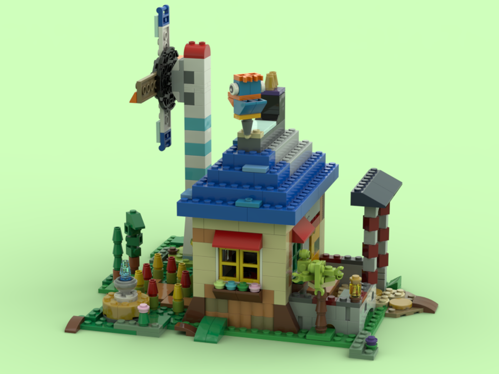 Lego Moc Homestead Windmill Red Jalopy — 10717 A Baseplate By Scott