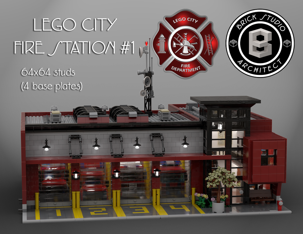LEGO MOC Modular Fire Station by BrickStudioArchitect | Rebrickable ...
