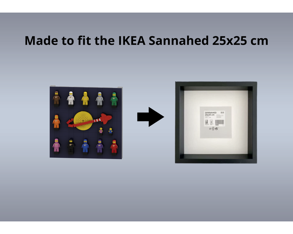 Lego Moc Classic Space Minifigures Display Frame For Ikea Sannahed