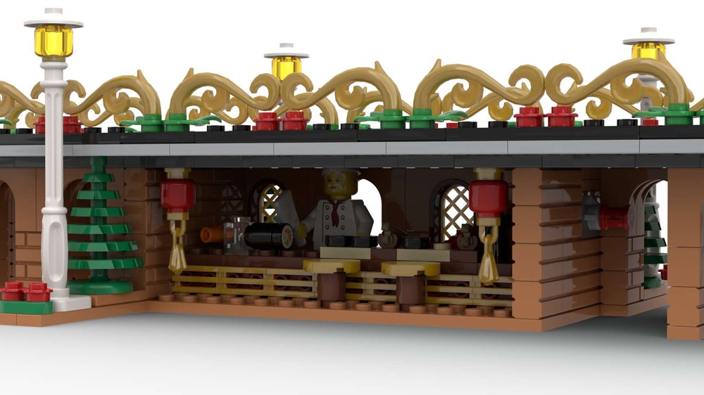 LEGO MOC Christmas railway viaduct - sushi restaurant by Vinci_strange ...