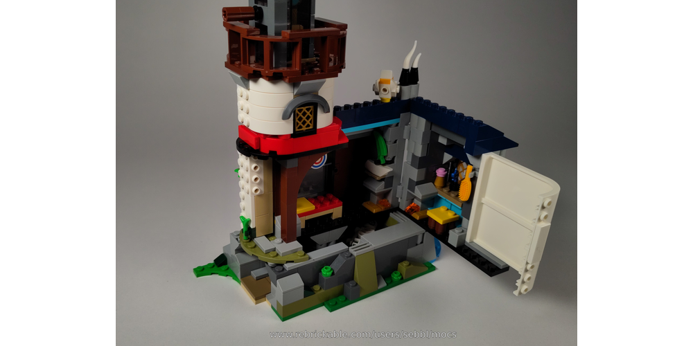 Lego Moc Stormwatch Isle Old Lighthouse By Sebbl Rebrickable