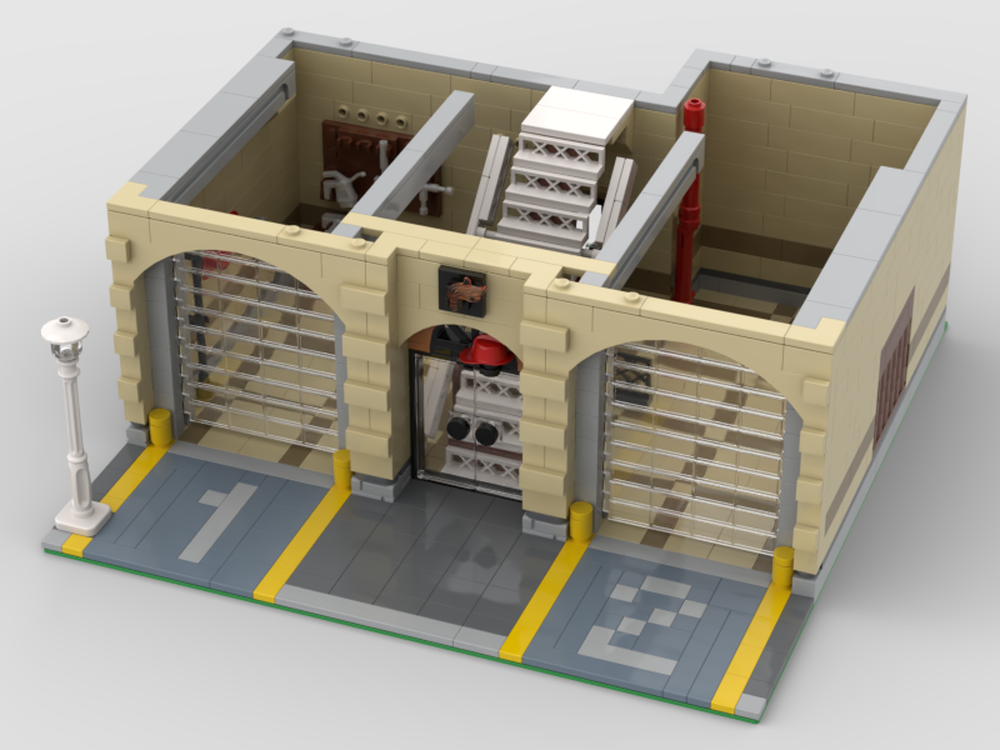 Lego Moc Modular Fire Station By Dioxity Rebrickable Build With Lego