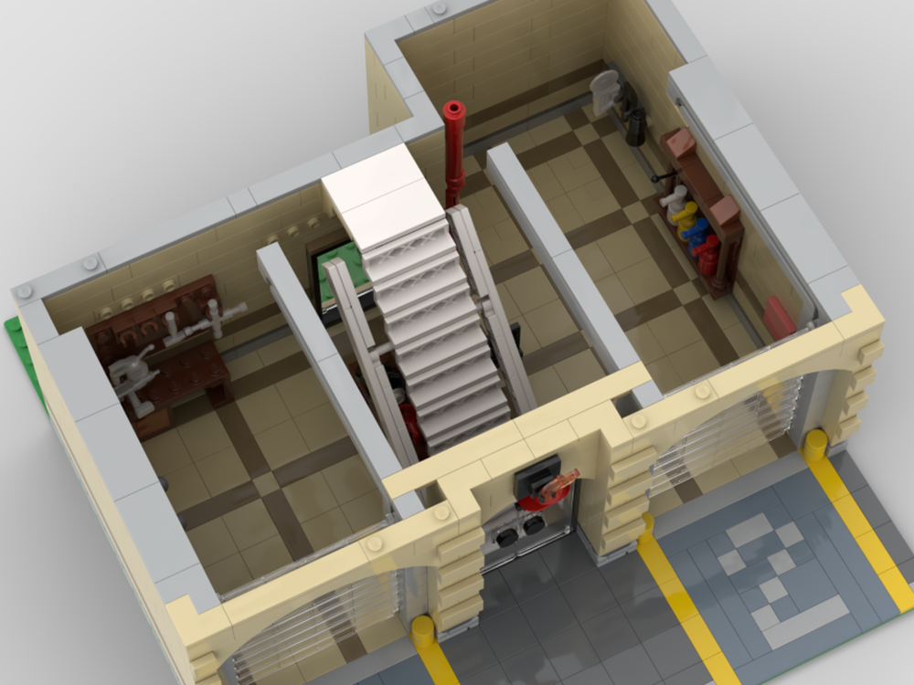 Lego Moc Modular Fire Station By Dioxity Rebrickable Build With Lego