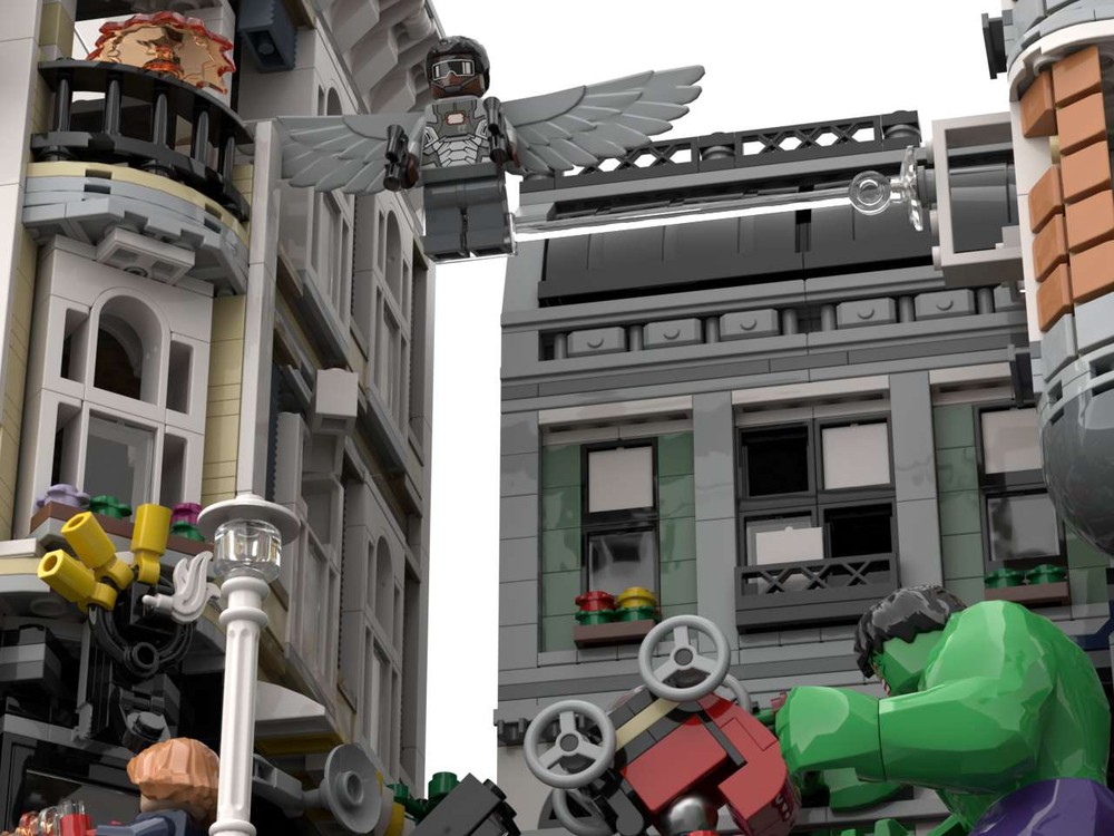 Lego Moc Assembly Square Superhero Battle Scene By