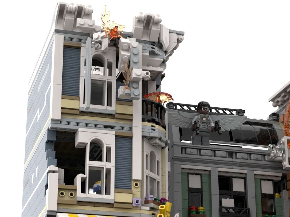 Lego Moc Assembly Square Superhero Battle Scene By