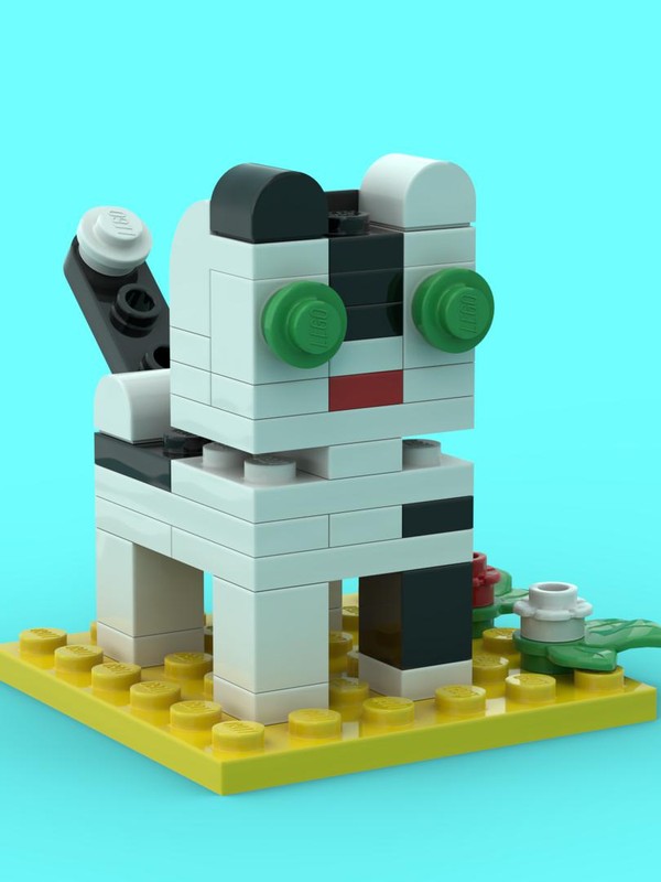 LEGO MOC Black and White Cat by celiaak | Rebrickable - Build with LEGO