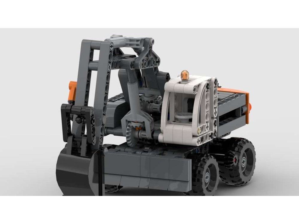 Lego Moc Wheeled Excavator By Pedziwiatrfz Rebrickable Build With Lego