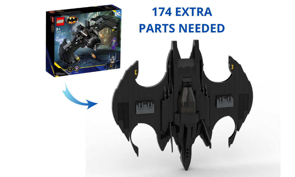 LEGO MOC 76265 MOD Studless Batwing '89 (original design by TransBricks ...