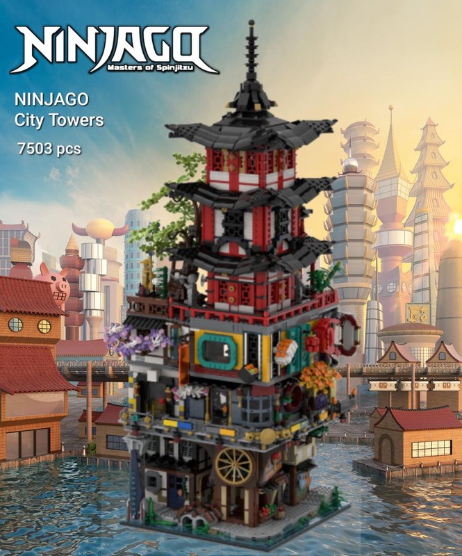 LEGO MOC Ninjago City Towers by BobDaBuildar69 | Rebrickable - Build ...