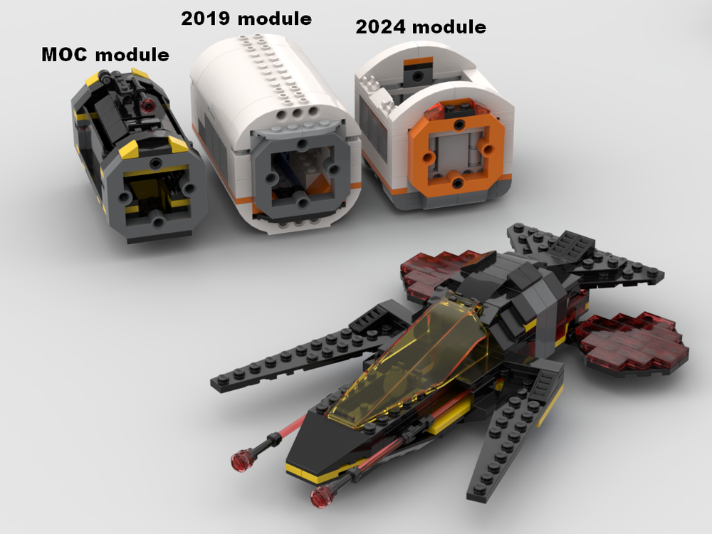 Lego Moc Blacktron Cruiser With Cityspace Connector By
