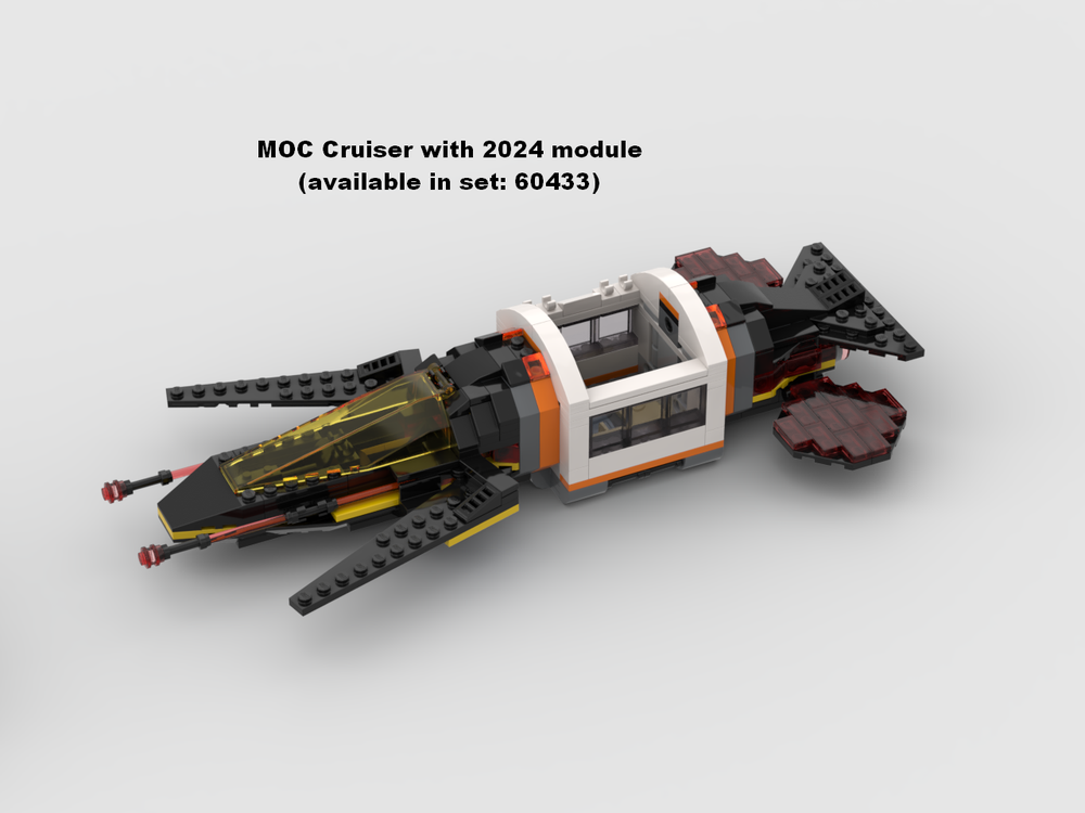 Lego Moc Blacktron Cruiser With Cityspace Connector By