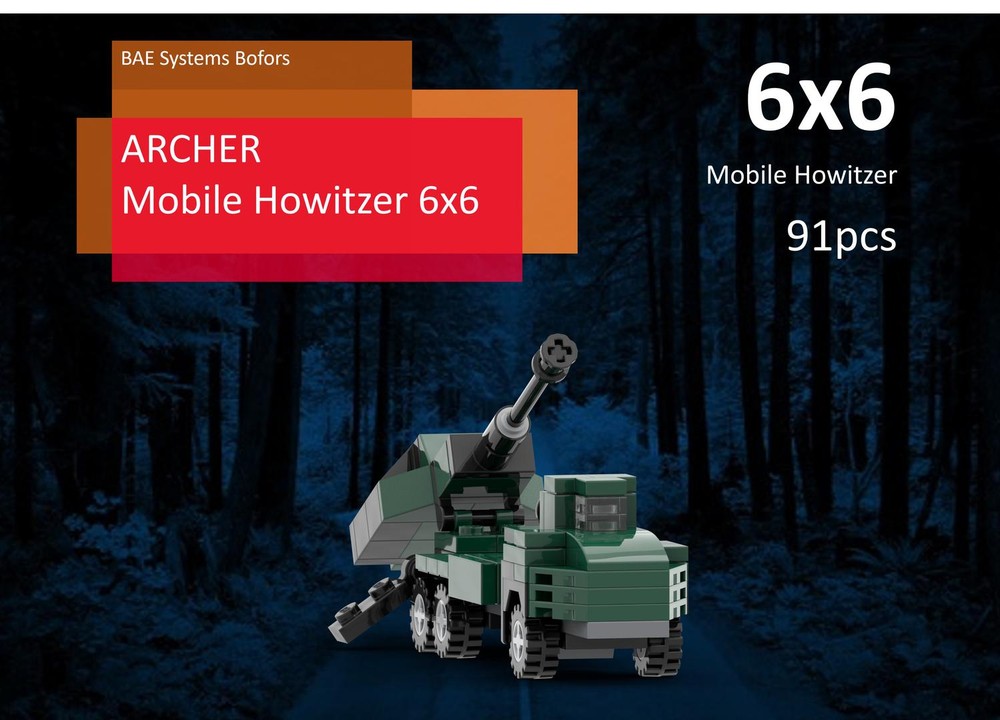 LEGO MOC Micro BAE System Bofors Archer 6x6 mobile artillery system by ...