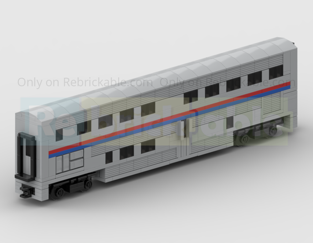 LEGO MOC-170115 4-Wide Am Trak Superliner Passenger Transition Carriage ...