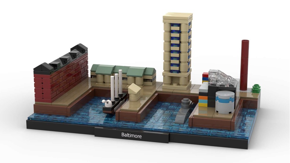 Lego Moc Baltimore Skyline By Greattobegary Rebrickable Build With Lego