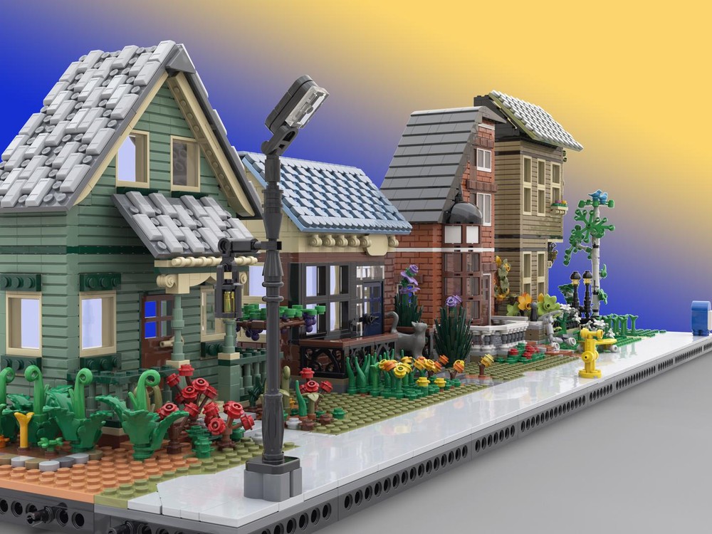 Lego Moc Suburban Neighborhood By Thomusbean Rebrickable Build