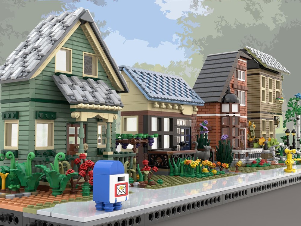 LEGO MOC Suburban Neighborhood by Thomus_Bean | Rebrickable - Build ...