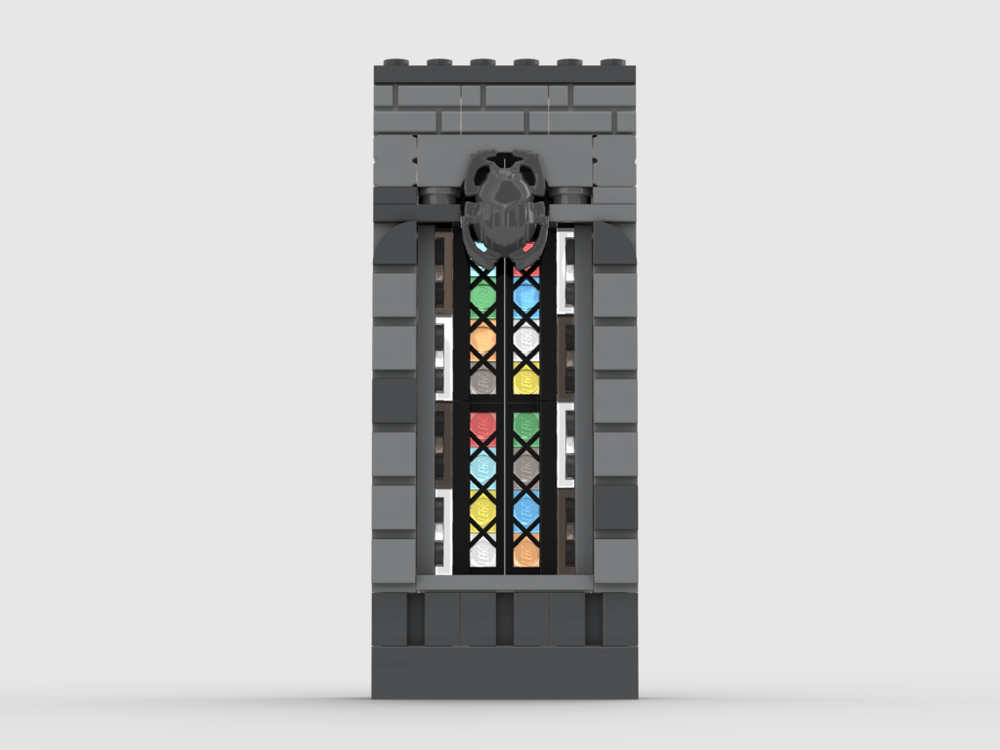 Lego Moc Arkham Tower Stained Glass Window By Alterlego Rebrickable Build With Lego