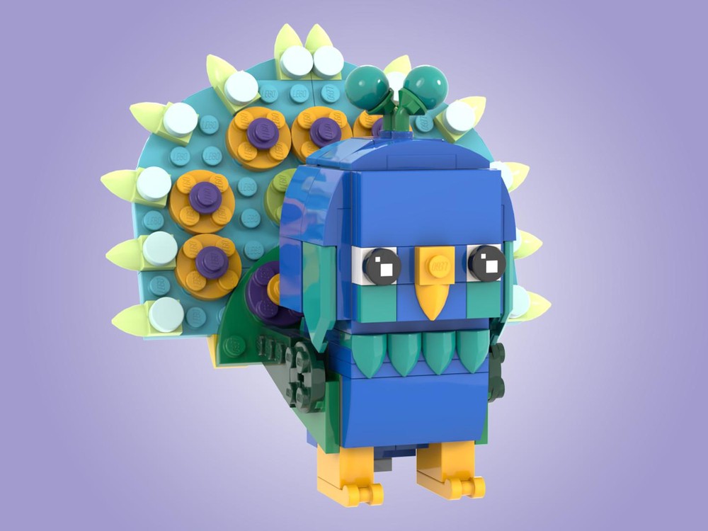 LEGO MOC Brickheadz Peacock by Legophant | Rebrickable - Build with LEGO