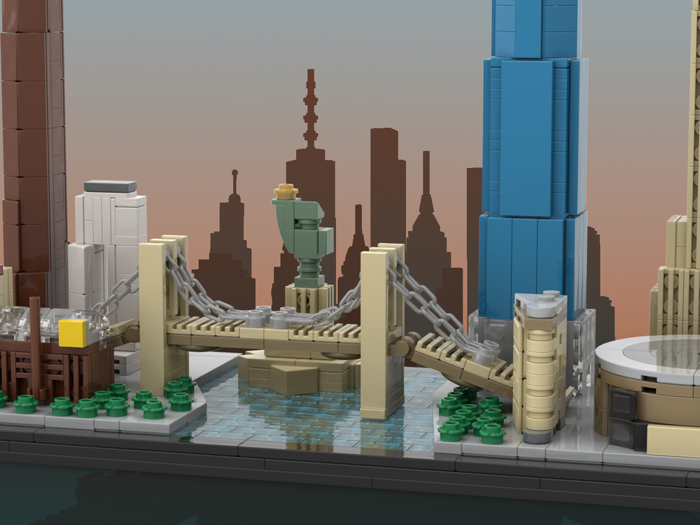 Lego Moc New York City Skyline By Taters Rebrickable Build With Lego