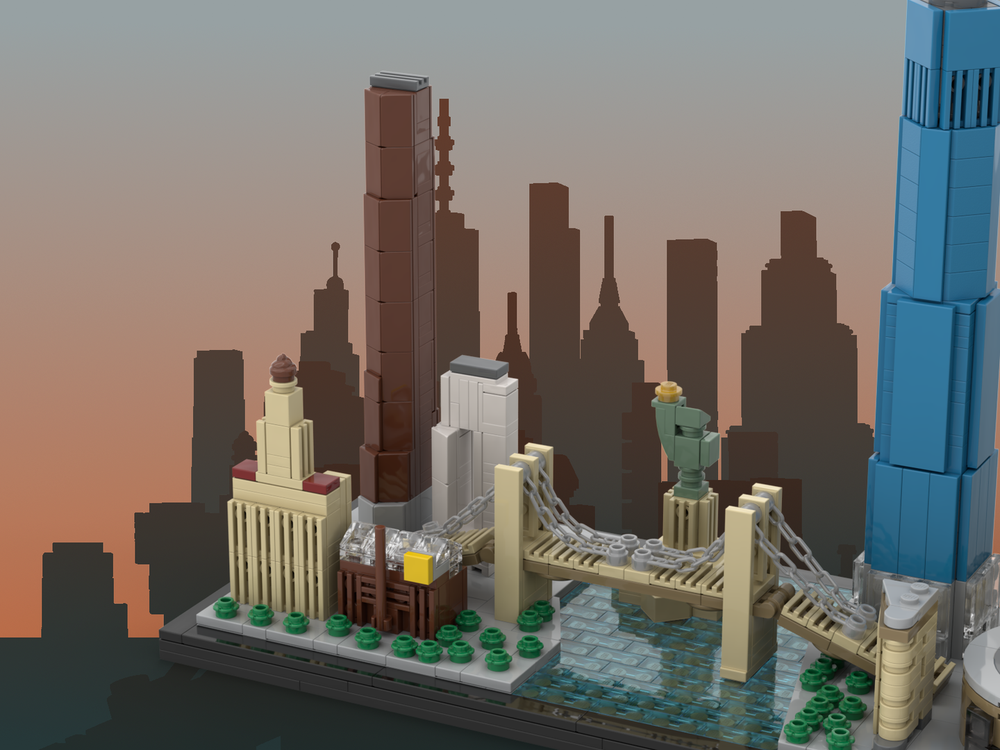 Lego Moc New York City Skyline By Taters Rebrickable Build With Lego