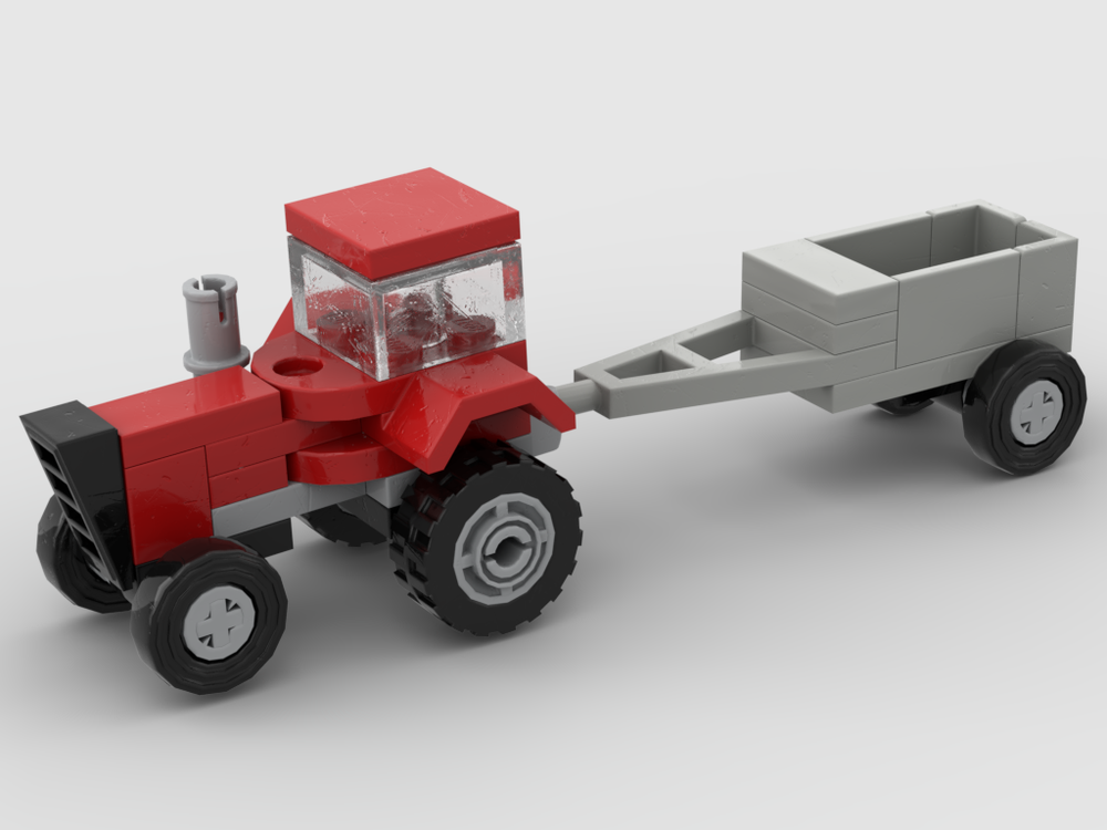 LEGO MOC Tiny red tractor with trailer by Slarty | Rebrickable - Build ...