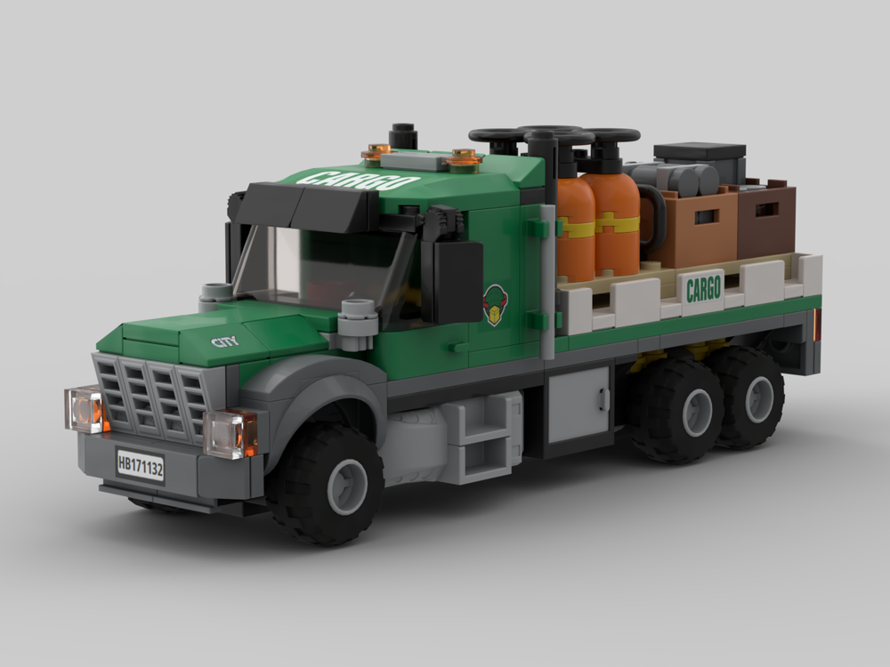 Lego Moc Cargo Flatbed Truck And Forklift By Haulingbricks Rebrickable