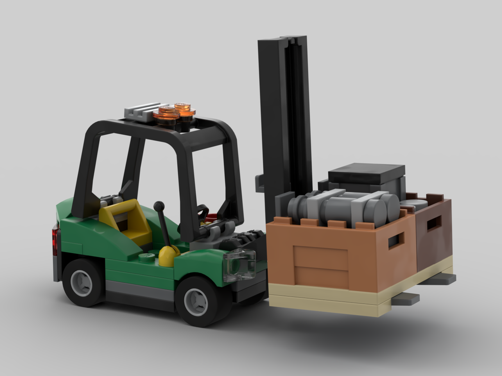 LEGO MOC Cargo Flatbed Truck & Forklift by HaulingBricks | Rebrickable ...