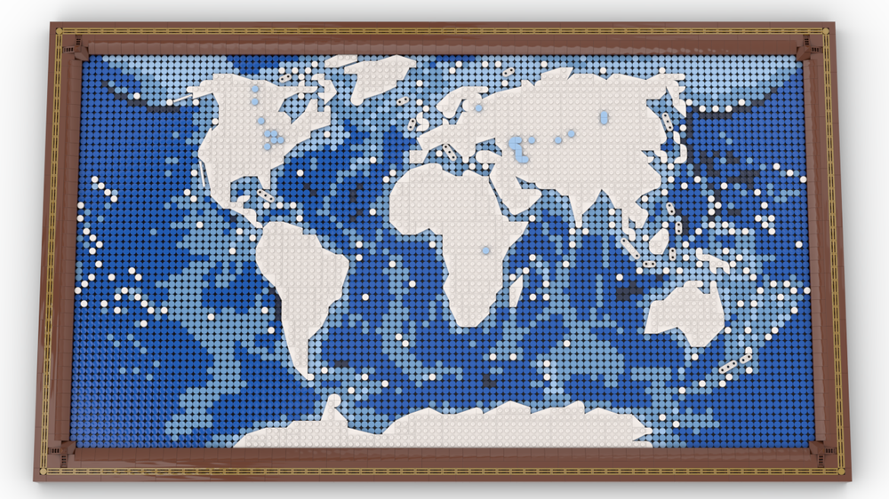 LEGO MOC World map - version 1: White & Plane by Firun | Rebrickable ...