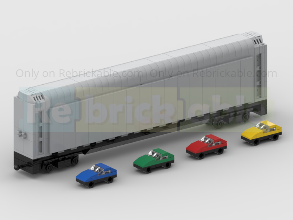 LEGO MOC 4-Wide Amtrak Autorack Car Transporter Carriage & Cars by Andy ...