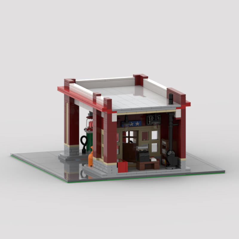 LEGO MOC 1930 GAS STATION by BrickBuildCustoms | Rebrickable - Build ...