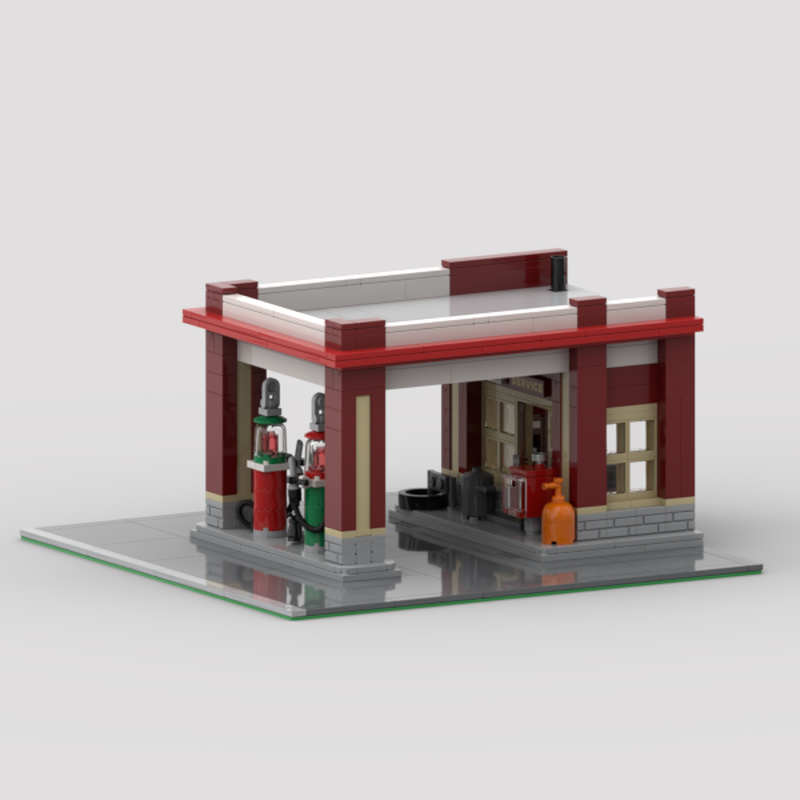 LEGO MOC 1930 GAS STATION by BrickBuildCustoms | Rebrickable - Build ...