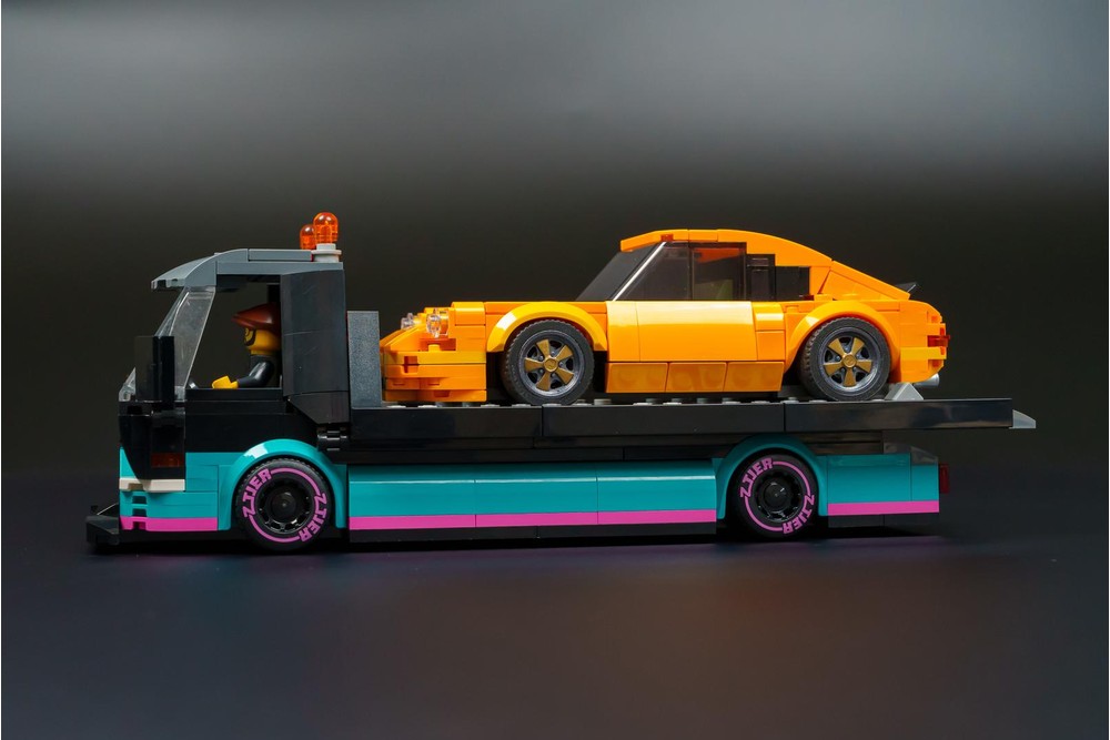 Lego Moc Car Carrier Flatbed Toll Truck By Scbrix Rebrickable