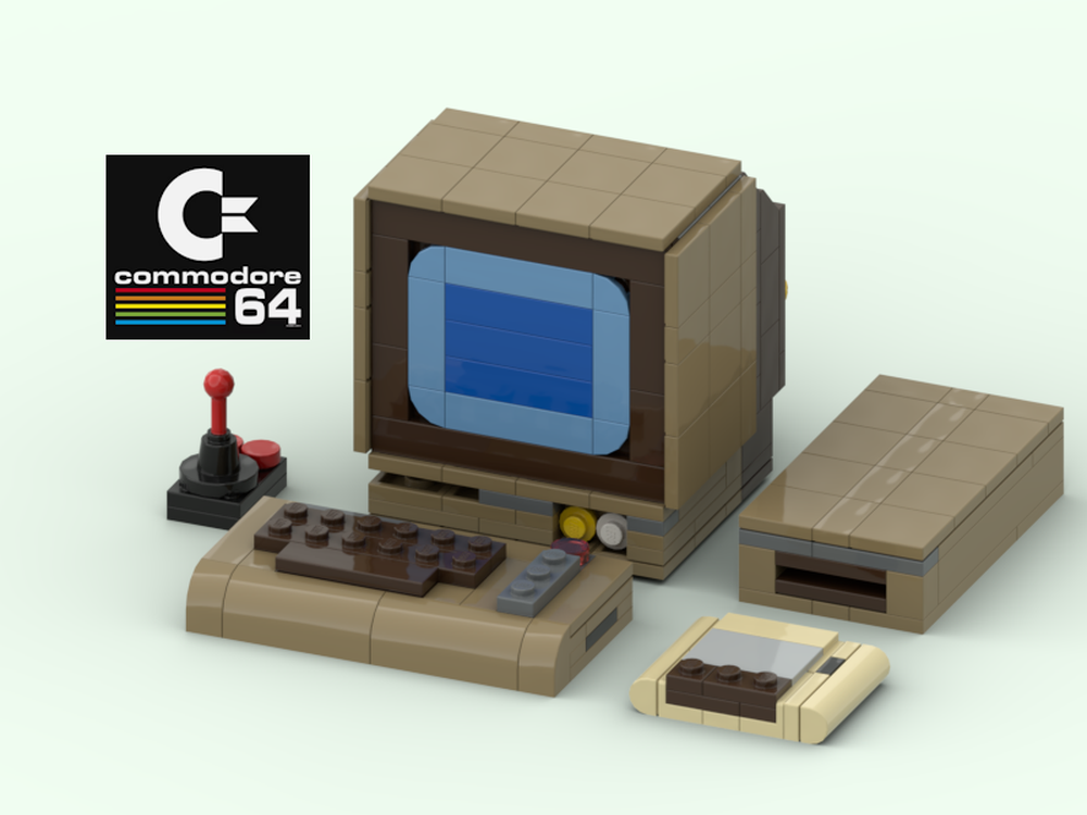 LEGO MOC Commodore C64, Monitor 1702, Floppy 1541, Datasette and ...