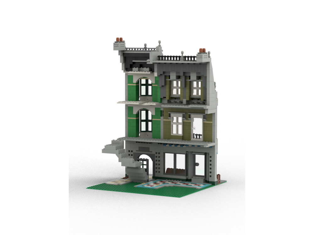 Lego Moc Unfinished Green Grocer New Facade By Jhobbs Rebrickable