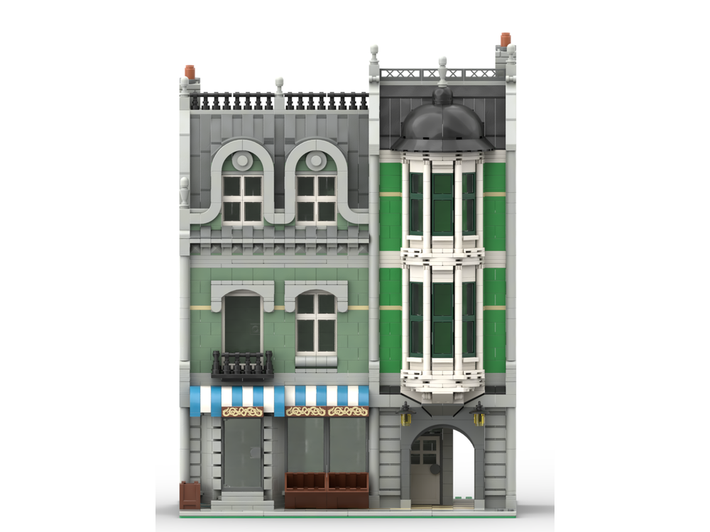 Lego Moc Unfinished Green Grocer New Facade By Jhobbs Rebrickable