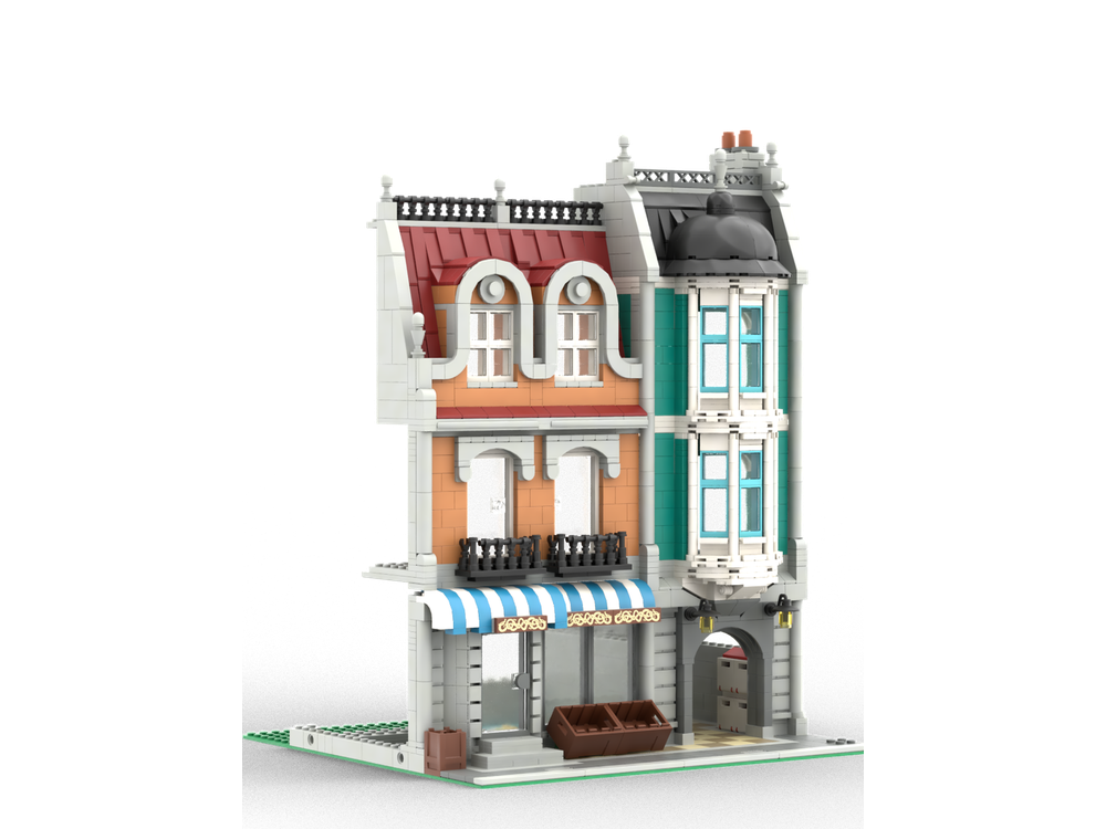 Lego Moc Unfinished Green Grocer New Facade By Jhobbs Rebrickable