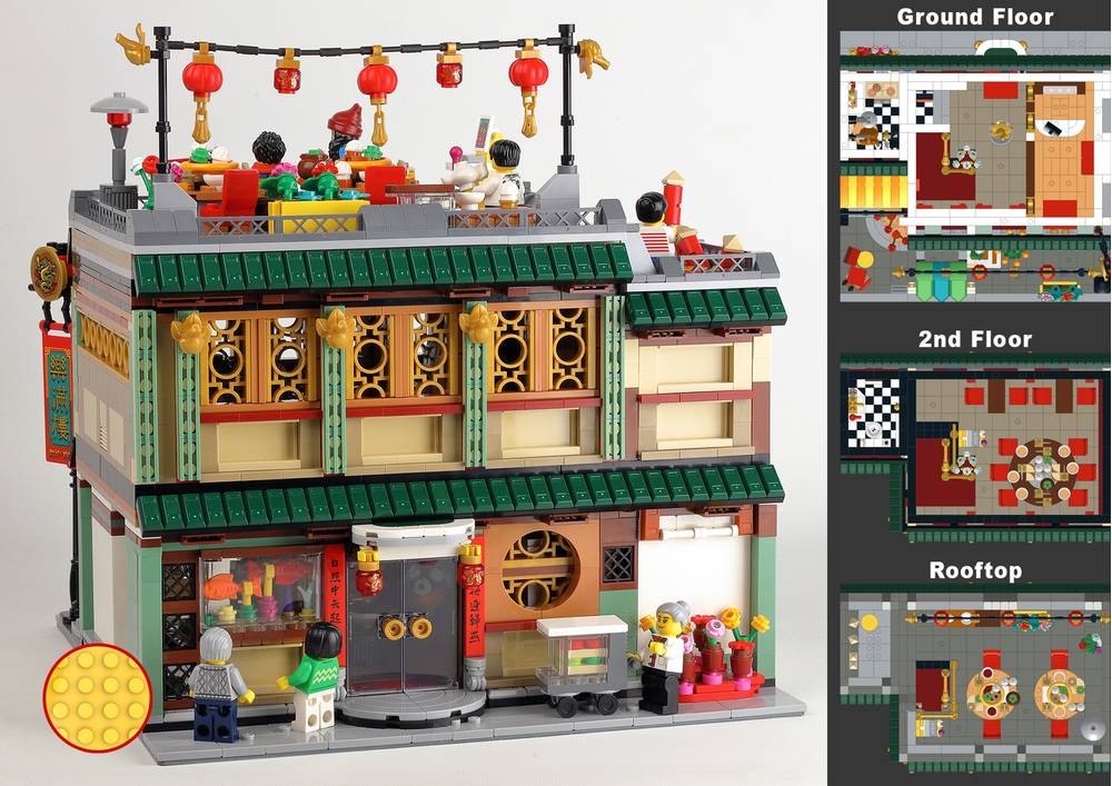 LEGO MOC Chinese Restaurant Modular by Berthil | Rebrickable - Build ...