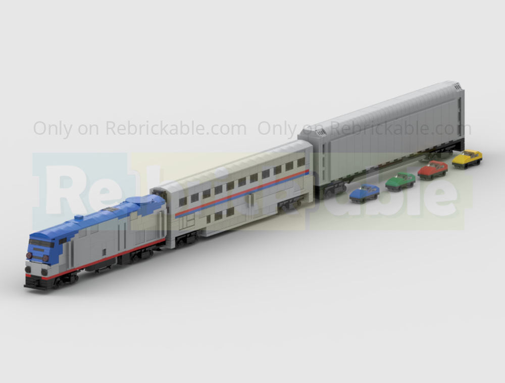 LEGO MOC Amtrak Car Auto Train Pack - 4 Studs Wide by Andy Ps Bricks ...