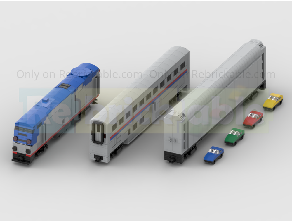 LEGO MOC Amtrak Car Auto Train Pack - 4 Studs Wide by Andy Ps Bricks ...