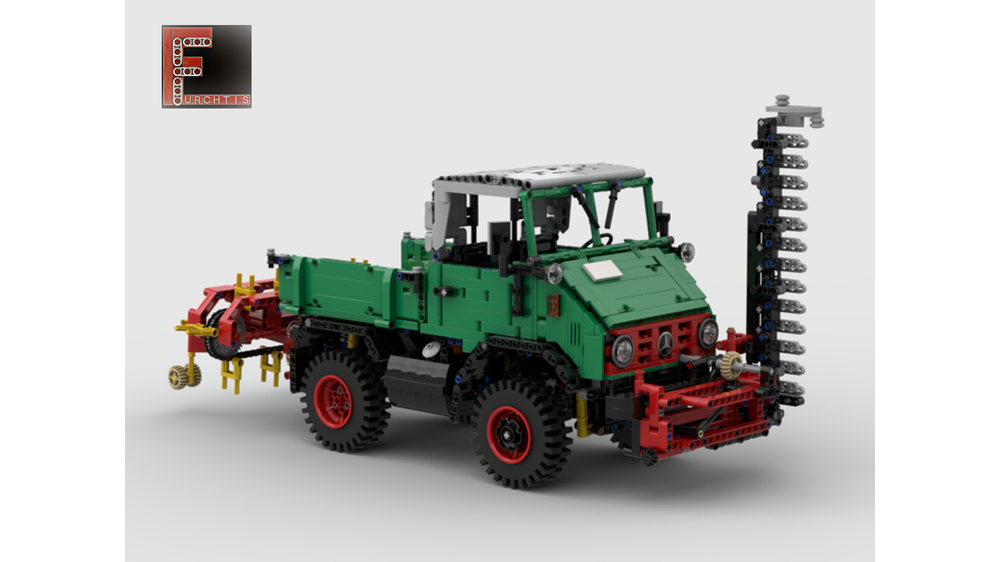 LEGO MOC-171488 Unimog U411 green with band rake and cutter bar by ...