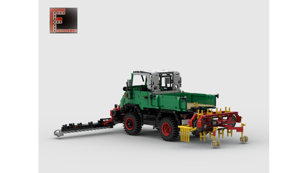 LEGO MOC-171488 Unimog U411 green with band rake and cutter bar by ...