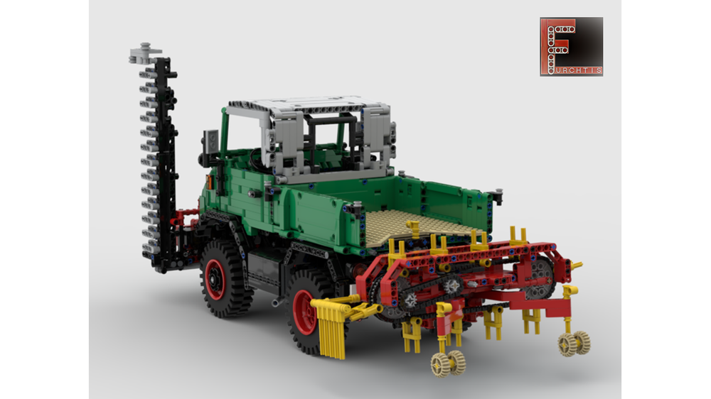 LEGO MOC Unimog U411 green with band rake and cutter bar by Furchtis ...
