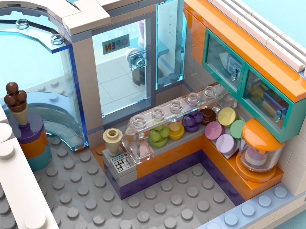 Lego Moc Ice Cream Shop Modular By Xenlc Rebrickable Build With Lego
