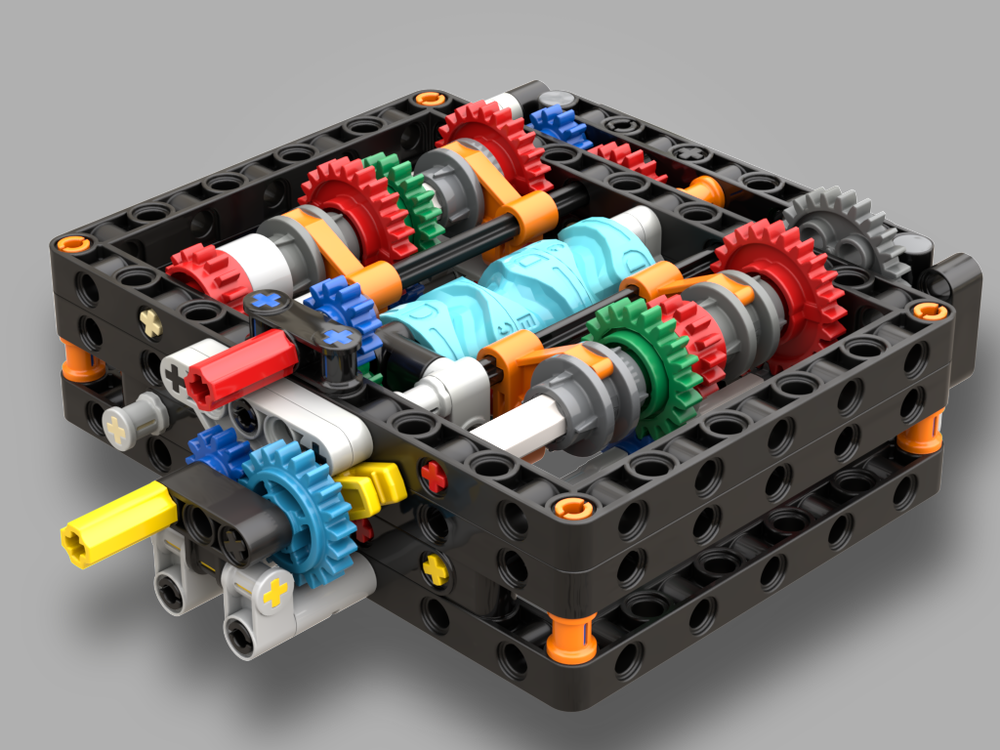 LEGO MOC Ultimate 6+N+R gearbox with forks by Anto | Rebrickable ...