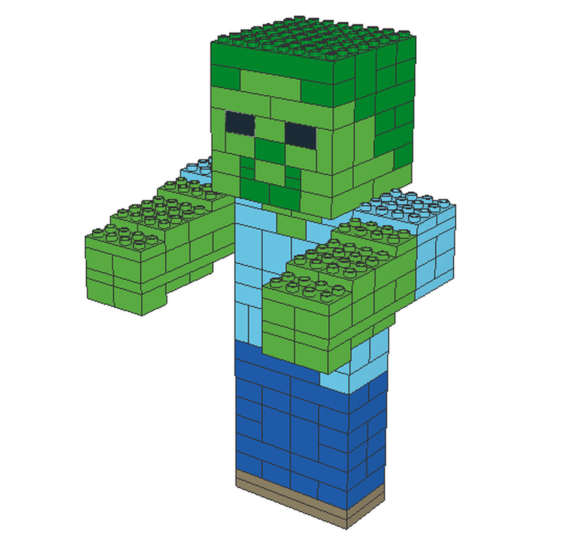 LEGO MOC Minecraft Zombie by Kykina | Rebrickable - Build with LEGO