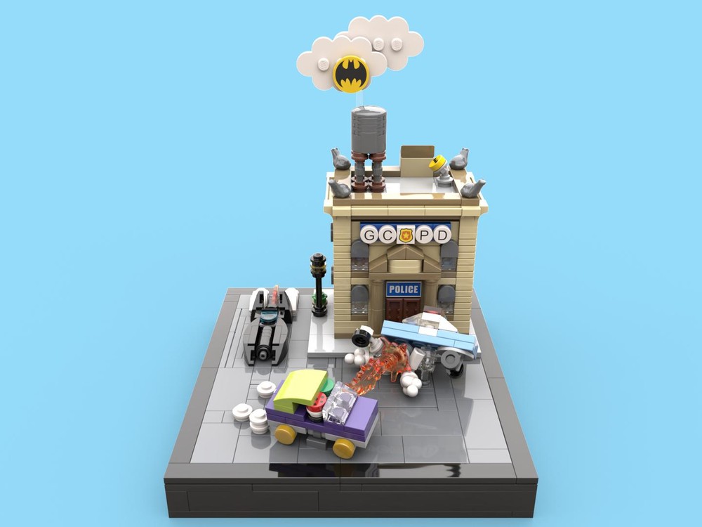 LEGO MOC Microscale Batmobile and Joker Lowrider car chase by Croissant ...