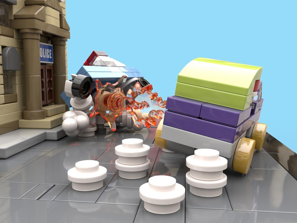 LEGO MOC Microscale Batmobile and Joker Lowrider car chase by Croissant ...