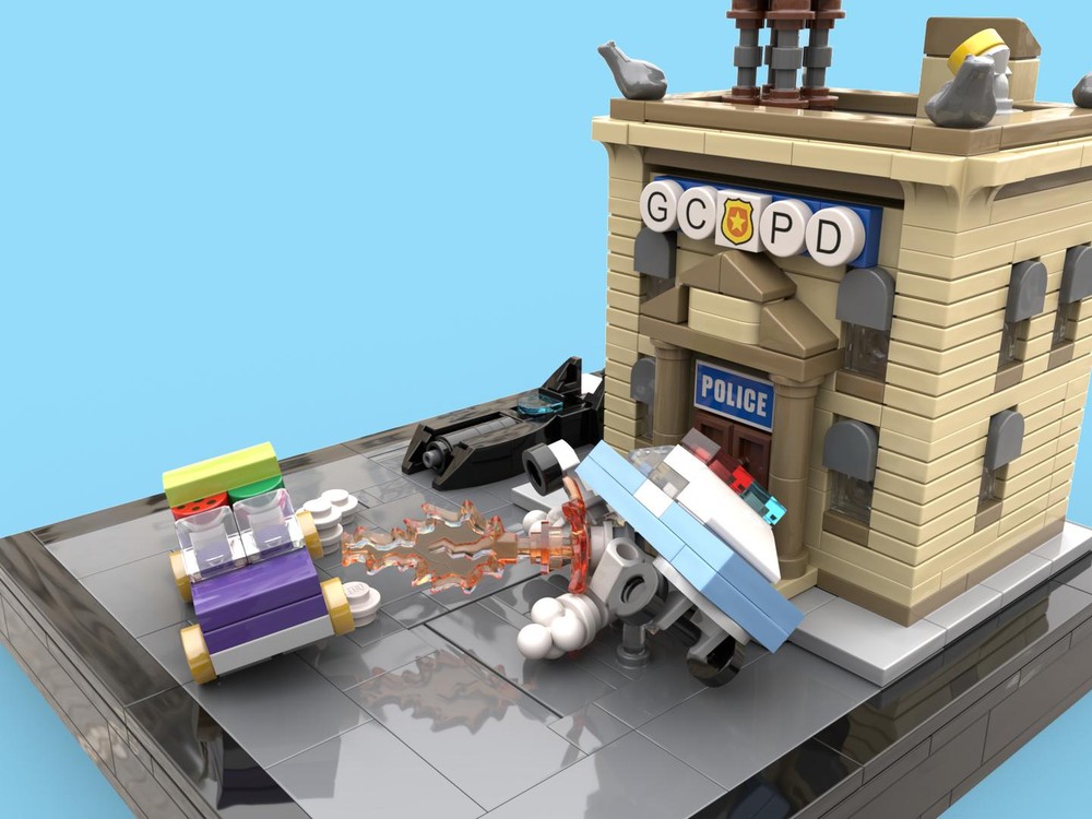 LEGO MOC Microscale Batmobile and Joker Lowrider car chase by Croissant ...