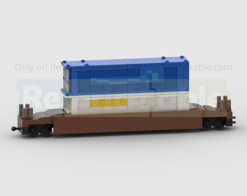 LEGO MOC 4-Wide BNSF Freight Train Container Wagon Double Stacked by ...